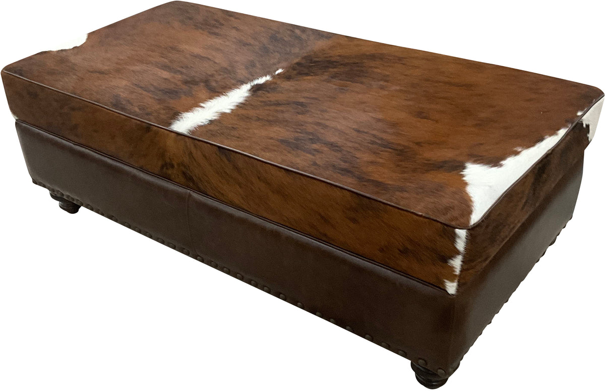 Cowhide Storage Ottoman - 60" x 30" – Santa Fe Ranch
