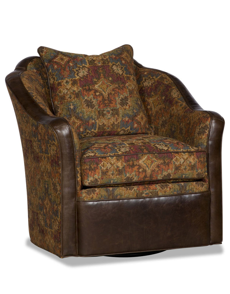 Loretta Swivel Chair with Rust Accents – Santa Fe Ranch